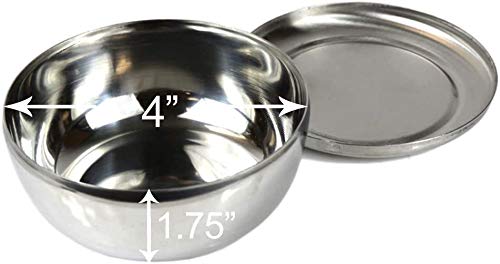 SoltreeBundle Set of 5, Korean Stainless Steel Rice Bowl with Lid Set, Korean Kitchen Restaurant, Multi-Purpose Stainless Steel Hygienic Sanitary Bowl + Lid Set