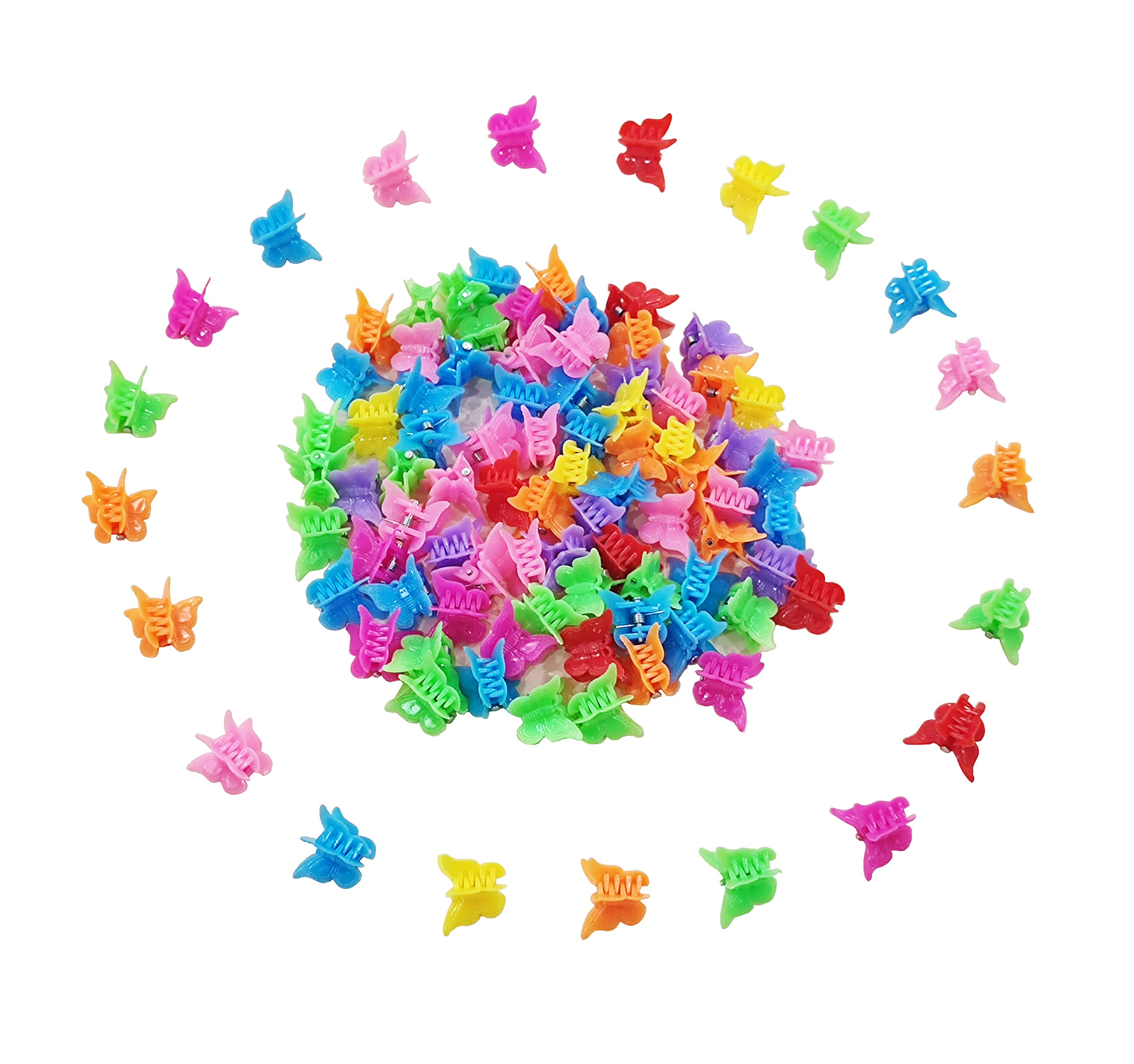 100 PCS Mini Butterfly Hair Clips for Girls and Women,(Colors in Random)