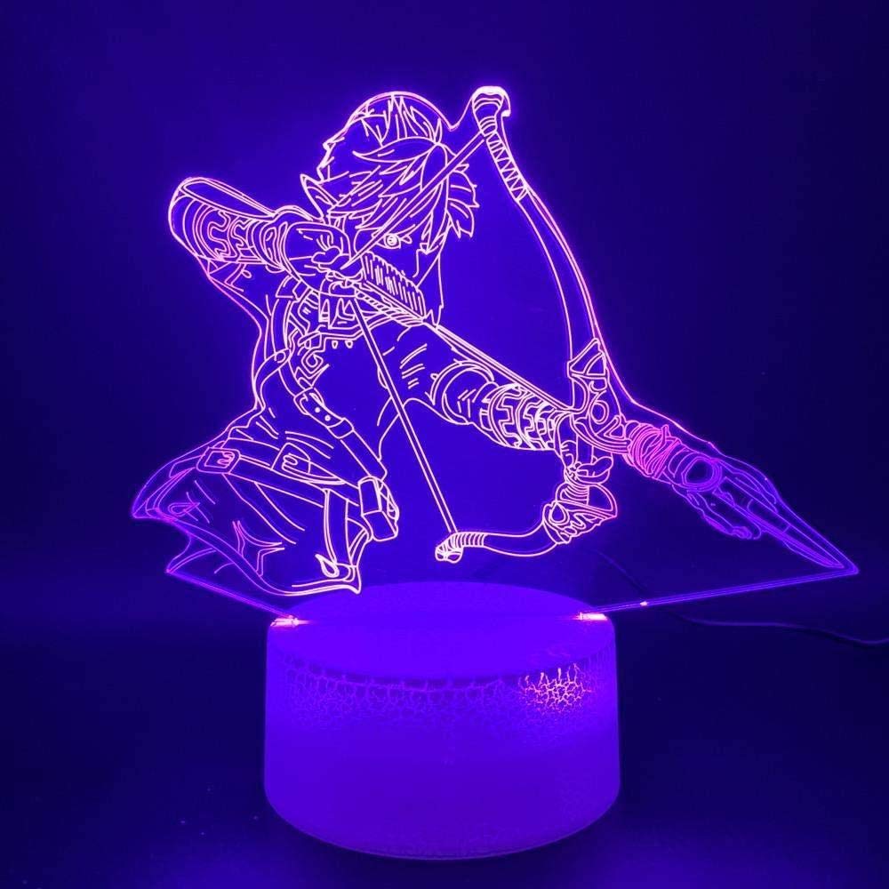 3D Night Light Led Night Light Game The Legend of Zelda Link Figure Nightlight,Acrylic, Home Light Birthday Gift for Kids Bedroom 3D Lamp Boy MAGY
