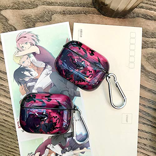 Air pod Pro Case, YAKFX Shockproof and Drop-Proof Luxury TPU Hard Protective Cover, IMD Fashion Pattern Printing, Air pod Pro Case Suitable for Everyone (TPU/Pro/Bat Itachi)