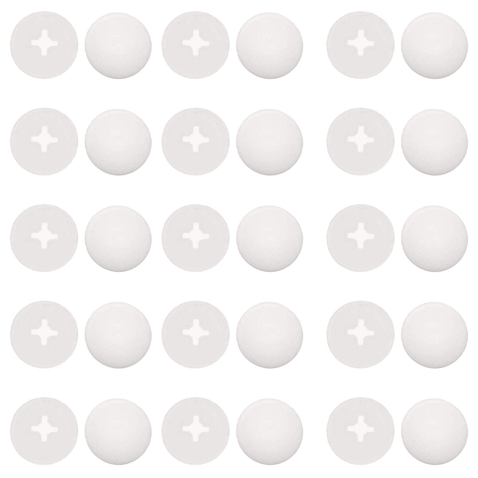 11mm/0.43" Screw Caps White Covers Self-Tapping Waterproof Screw Cap Cover for Phillips Screws Plastic White (200 Pcs)