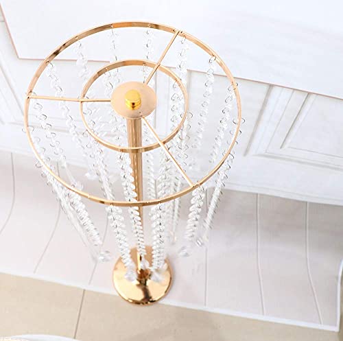 29.5in Gold Wedding Centerpieces for Table, 2Pcs Tall Vases Wedding Centerpieces with Sparkling Crystal Beads, Metal Flower Stand for Wedding Reception Birthday Party Events Home Decor