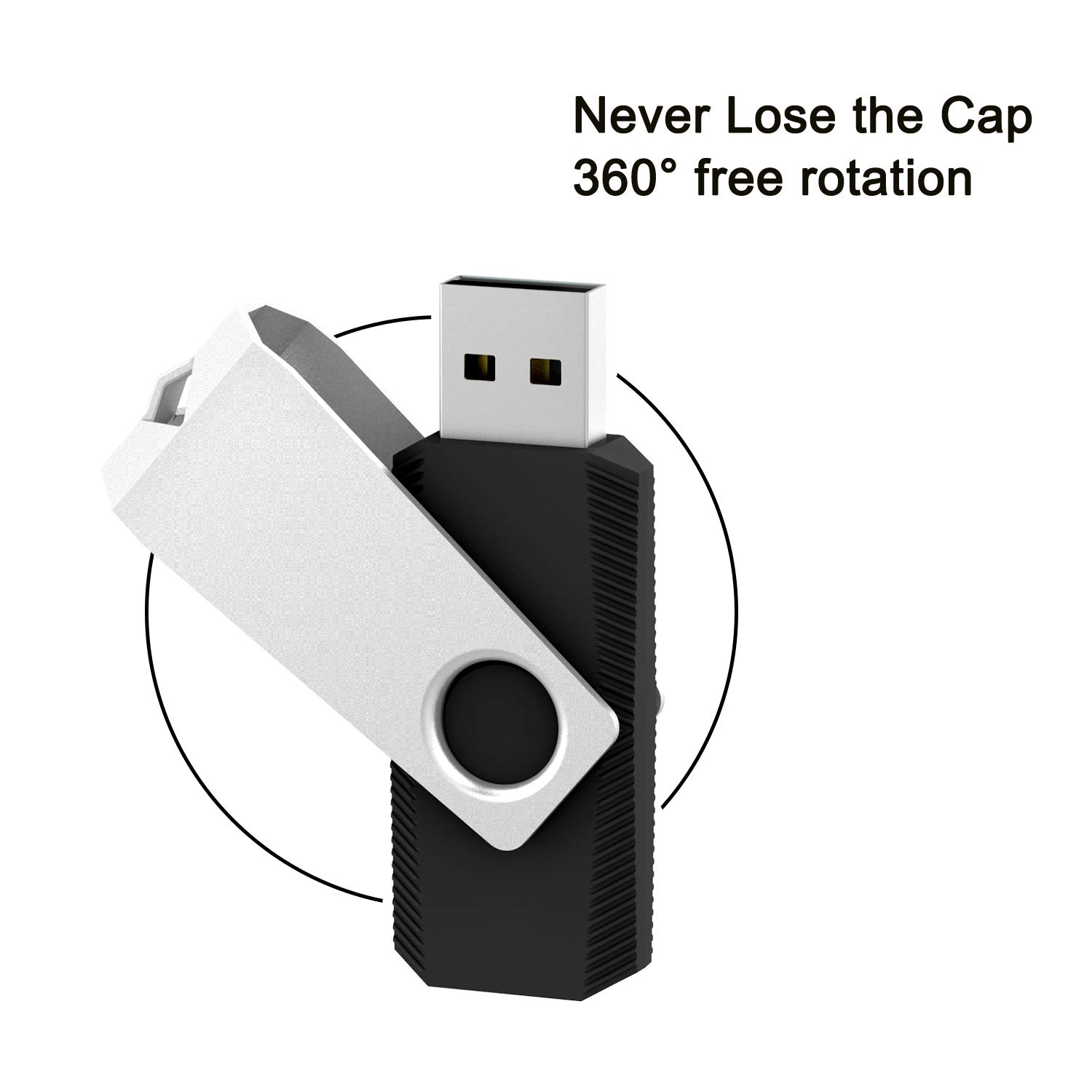 1GB USB 2.0 Stick 20Pack, TOPESEL Bulk USB Flash Drive Swivel 1GB Pen Drive Thumb Drive Jump Drive Computer Data Storage (20Pack Black)