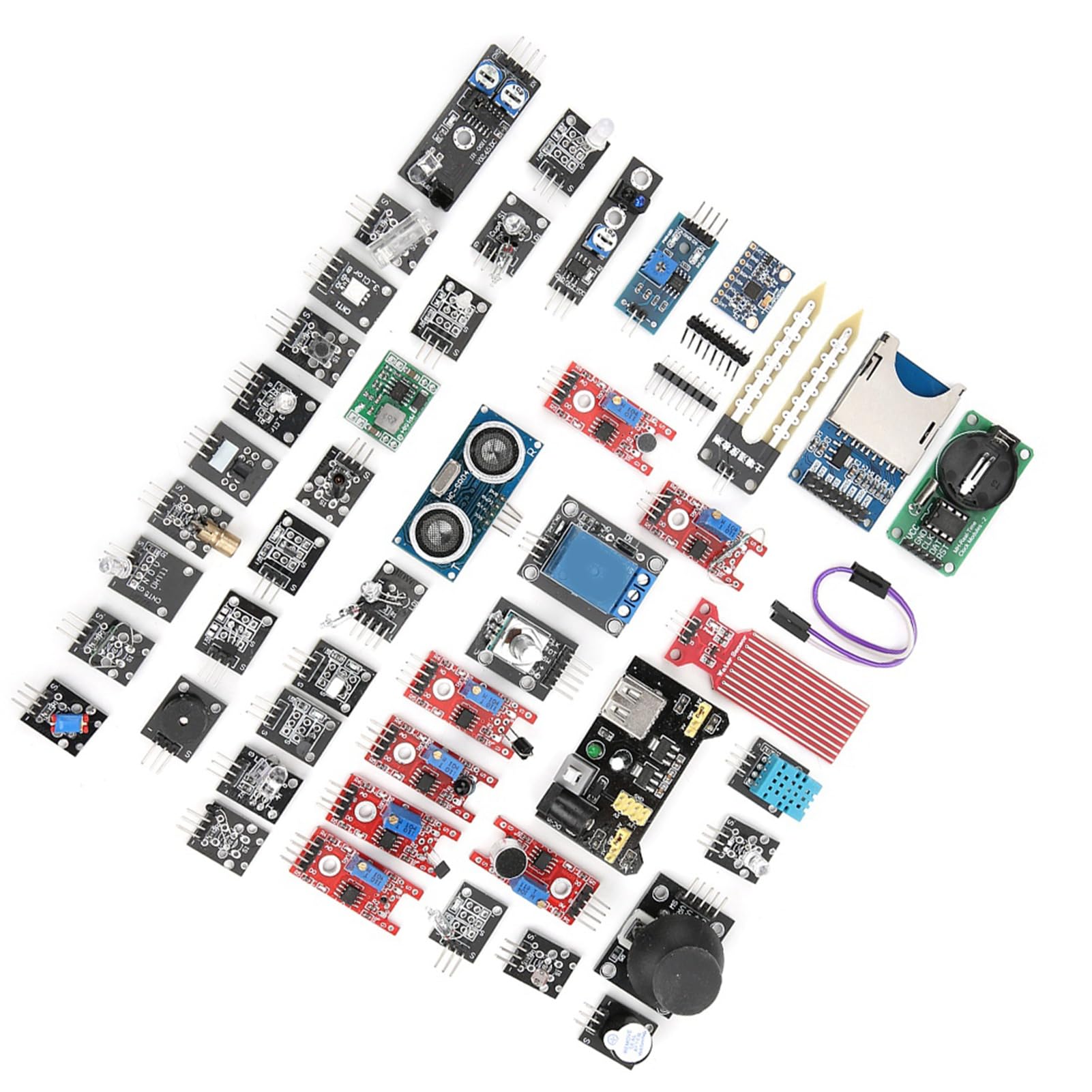 45pcs/set Sensor Modules Kit Electronic Starter Kit DIY Updated Development Sensor Board Set for Beginners