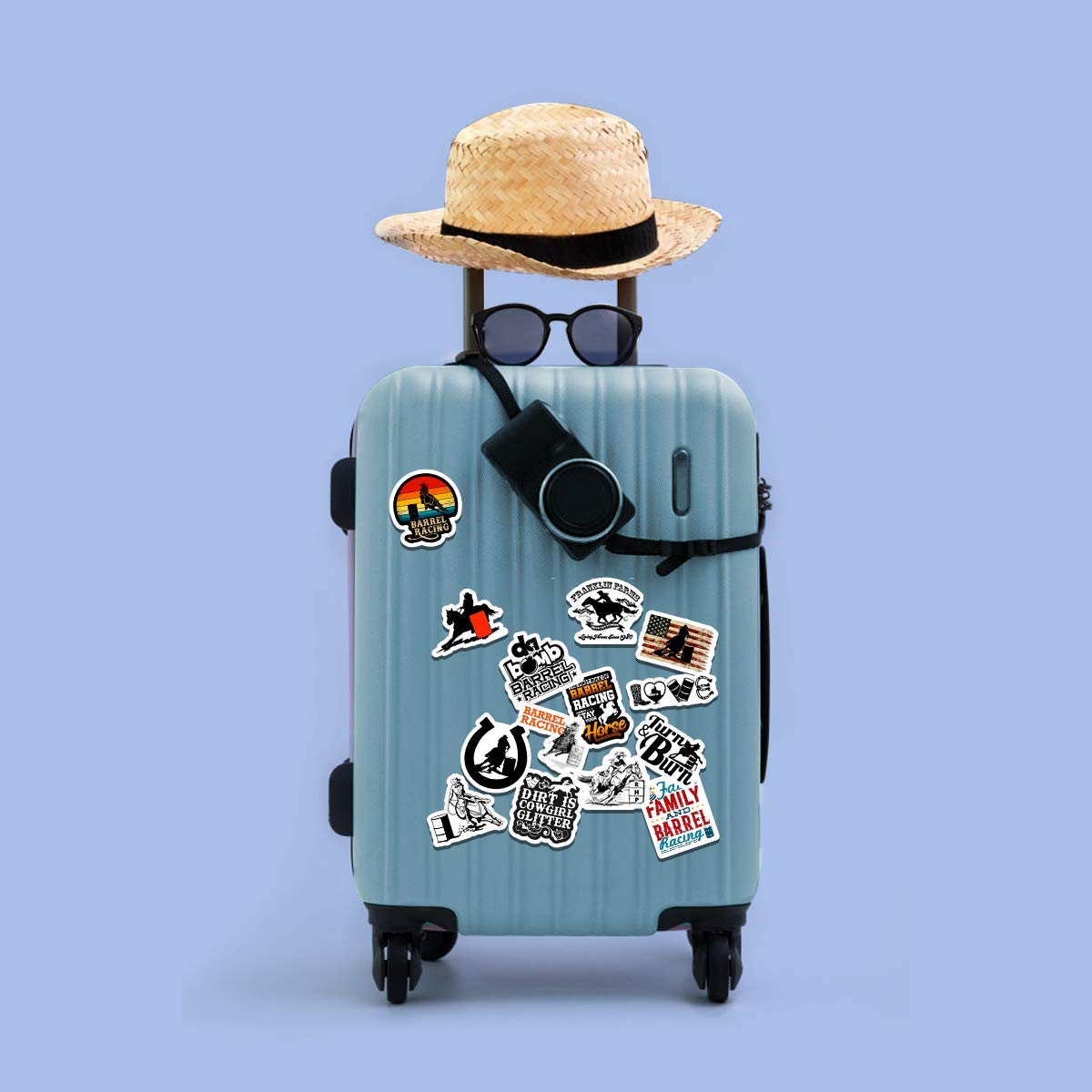 20 PCS Stickers Pack Barrel Aesthetic Racing Vinyl Colorful Waterproof for Water Bottle Laptop Scrapbooking Luggage Guitar Skateboard
