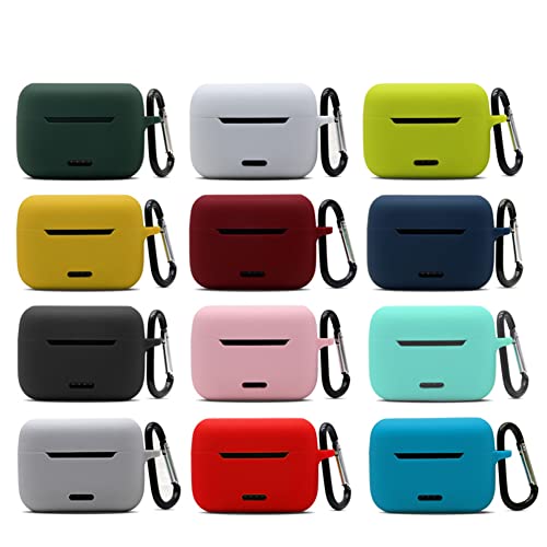 2 Pack Soft Rubber Silicone Protective Case Cover Compatible with TOZO NC2 Earbuds, Protective Skin Sleeve with Keychain (Light Blue+Light Green)