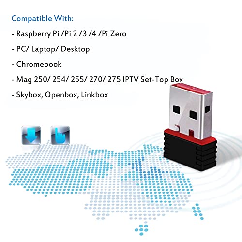 150Mbps USB WiFi Adapter, LOTEKOO Wireless Network Card Adapter WiFi Dongle for Desktop Laptop PC Windows 10 8 7 MAC OS Raspberry Pi / Pi2