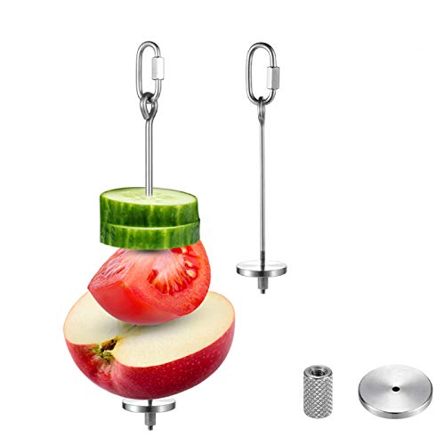 2 Pack Stainless Steel Parrot Fruit Vegetable Stick Holder 12 / 20 cmBird Skewers Foraging Toy Hanging Food Bird Treat Skewerfor Hens Fowl Chickens Cockatoo Cockatiel