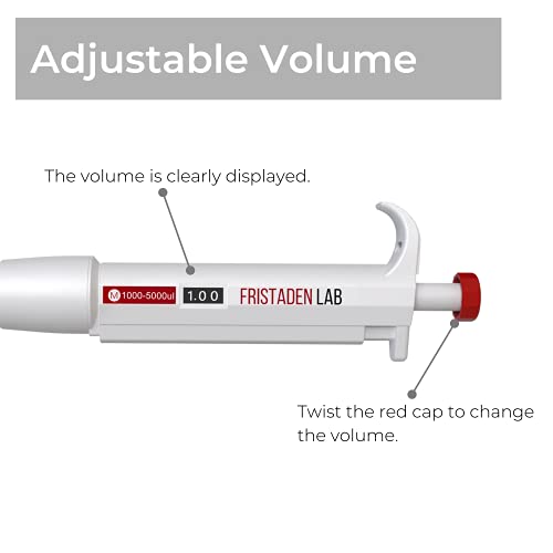 American Fristaden Lab Micropipette | Variable Volume Single Channel Pipette (1-5mL (1000µL-5000µL))