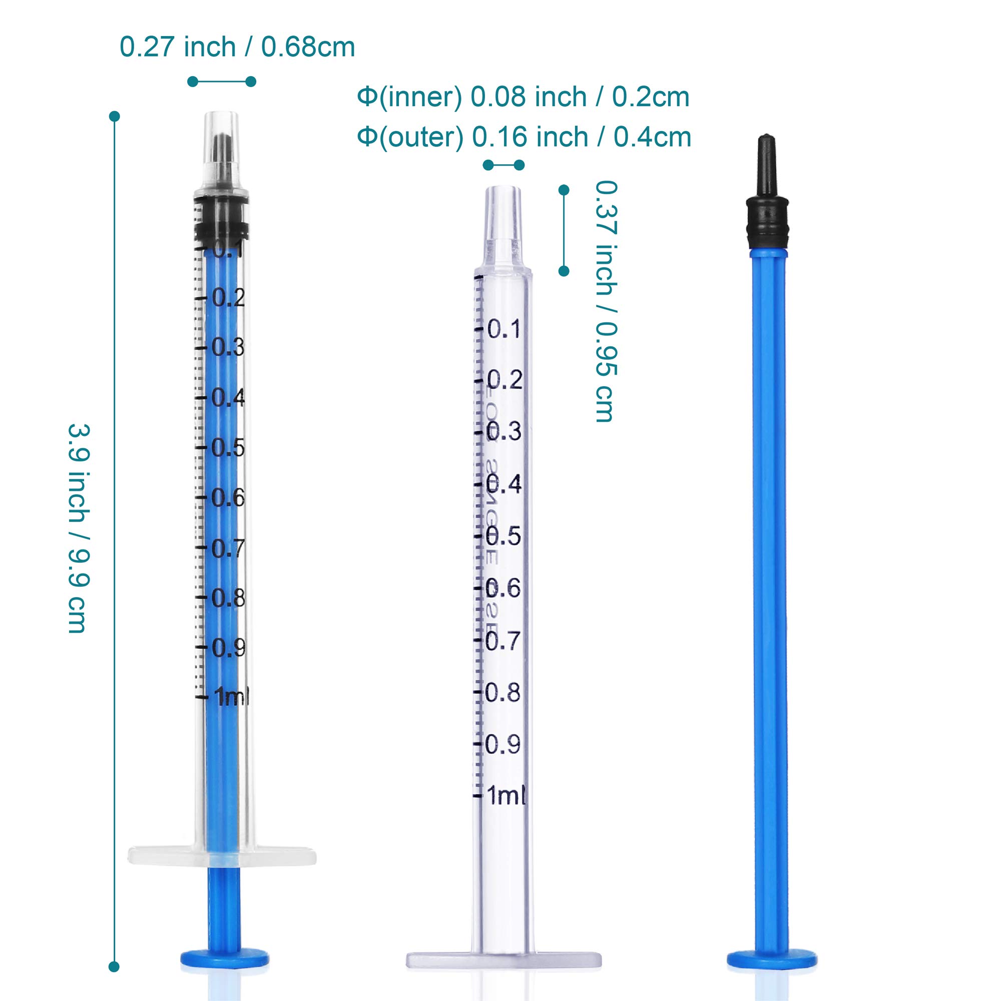 1ml Syringe Without Needle - 1 ml Small Plastic Syringes Sterile Individually Packed with Cap for Lab Medicine Student Measuring Liquid and Pet Dog Cat Baby Feeding Oral Colostrum ( 12 Pack 1cc /ml )