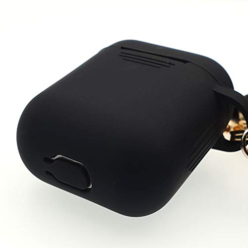 Silicone Skin and Cover Case Adorable Anti-Loss Replacement Fits for Apple AirPods 2/1 Charging Case Drop Proof Airpod Case with Elegant Fluffy Heart Shaped Fur Ball Dream Catchers Keychains