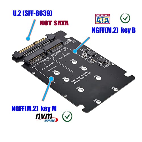 NFHK SFF-8639 NVME U.2 to Combo NGFF M.2 M-Key SATA PCIe SSD Adapter for Mainboard Replace SSD 750 p3600 p3700