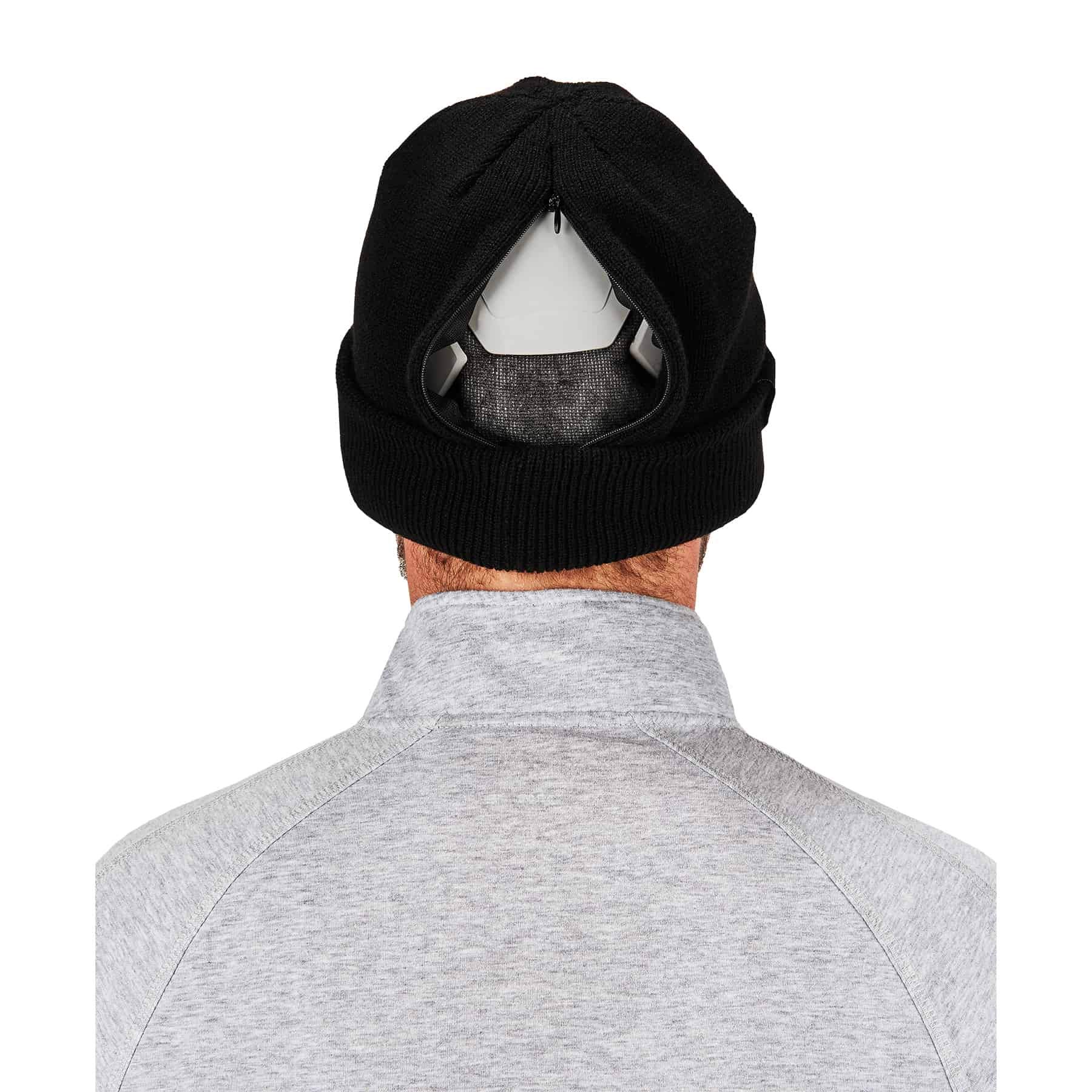 Rib Knit Winter Hat with Bump Cap Insert, Ergodyne N-Ferno 6811ZI, Black