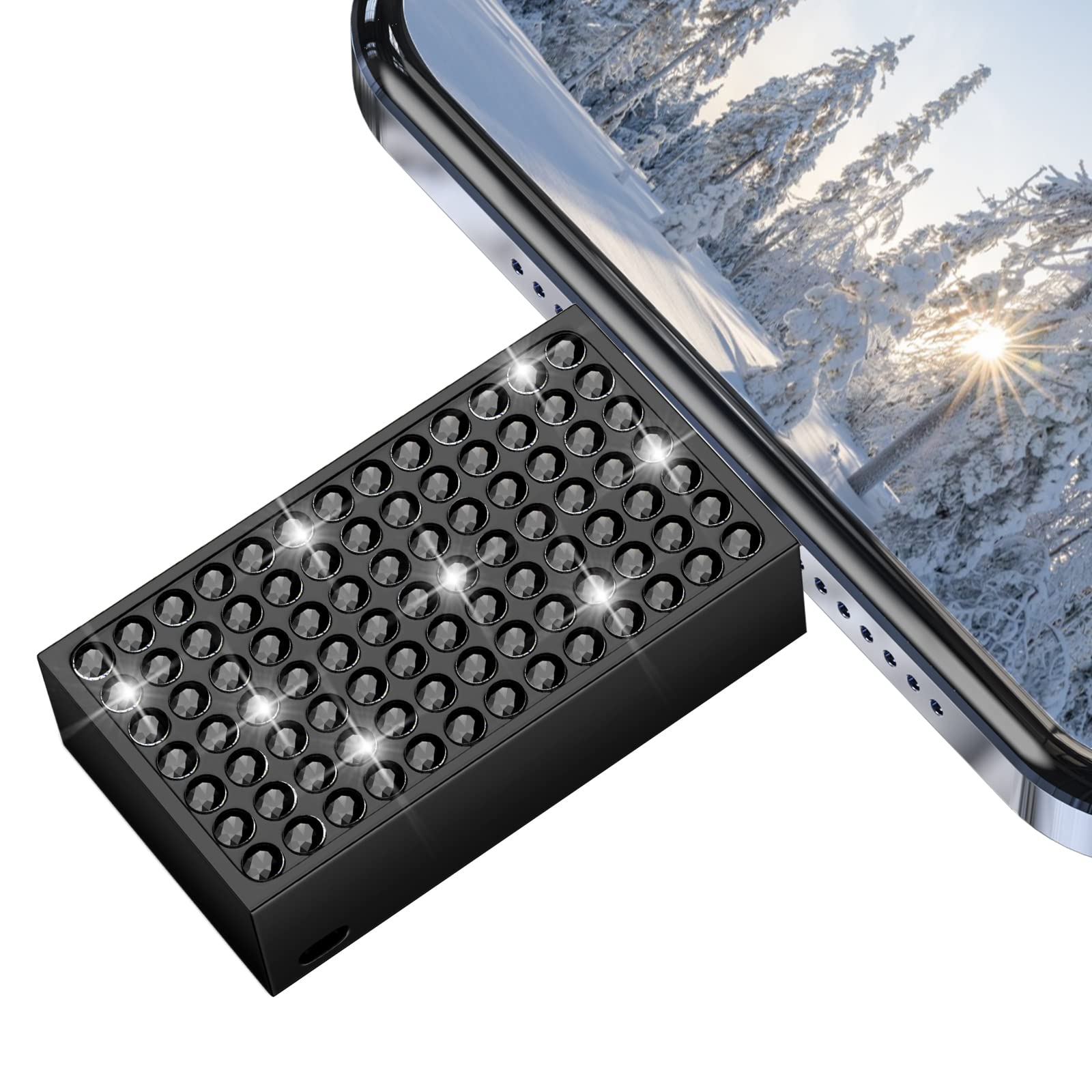 128GB Photo Stick USB Flash Drive for Phone, 4 in 1 Memory Stick Photos USB 3.0 Thumb Drive External Storage Compatible with Smartphone iOS Android Mac PC Smartphone Type C (Black-Black)