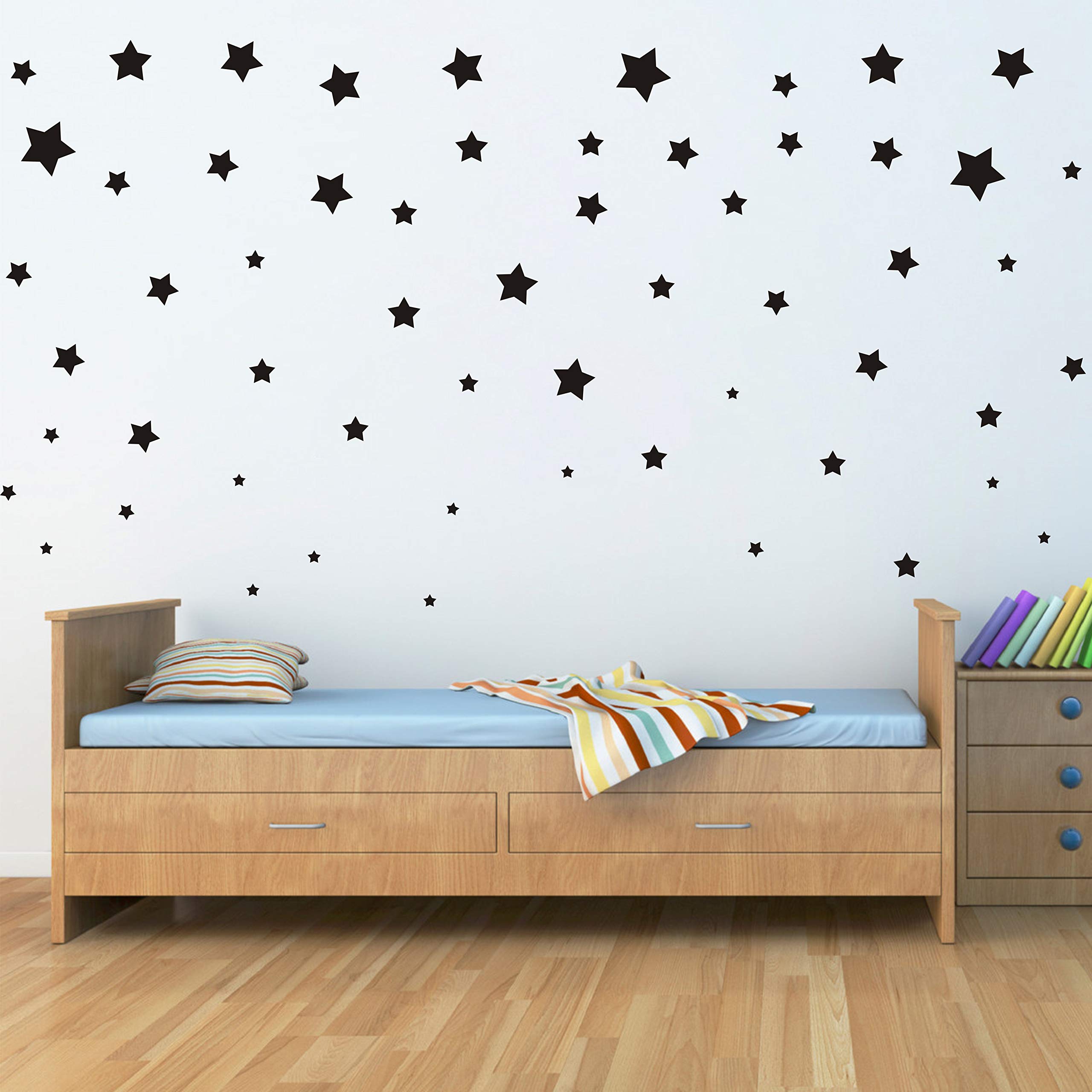 190 Pices Star Wall Decals, Matte Vinyl, Easy to Use, Removable for Kids' Bedroom, Home Decor Wall Stickers Y17 (Ice Blue, Matte Gold)