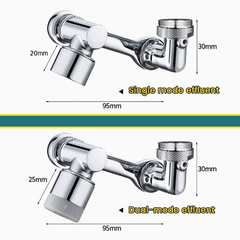 1080°Swivel Faucet Extender Aerator, Oxygen Enriched Foam, Splash Filter Kitchen Faucet Extender, 4-Tier Net Filter with 2 Water Outlet Modes,faucet extender for bathroom sink,faucet aerator(2pcs)