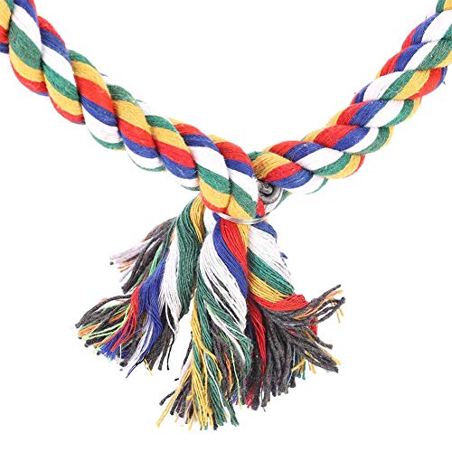 Bird Rope Toy,Round Circle Rings Colorful Cotton Rope Swing Toy Pet Bird Standing Playing Chewing Perches Loop for Parrot Parakeet Bungee Canary Cockatiel Lovebirds
