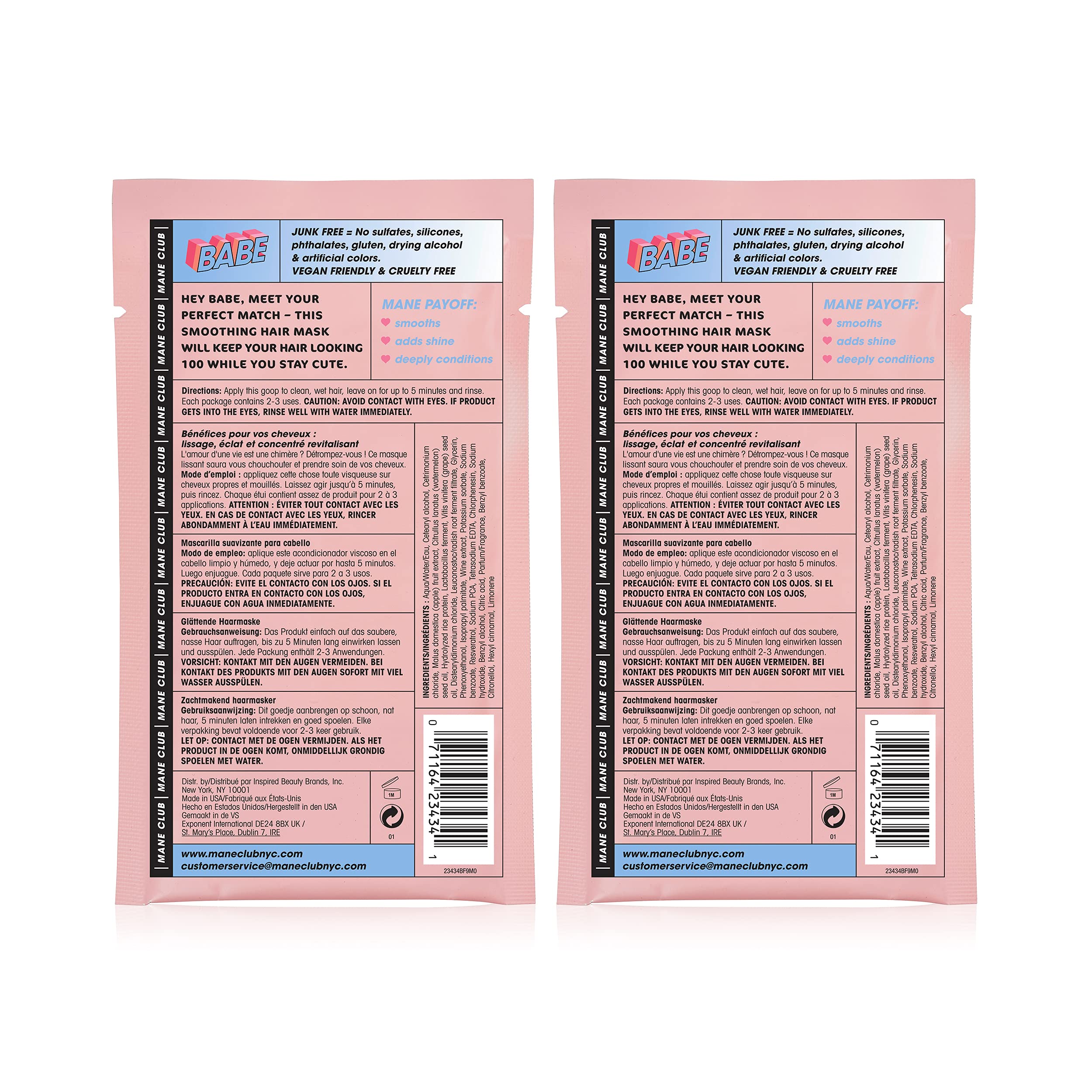 MANE CLUB Babe Alert Deep Conditioner, cruelty free, vegan, no sulfates or parabens β Pack of 6