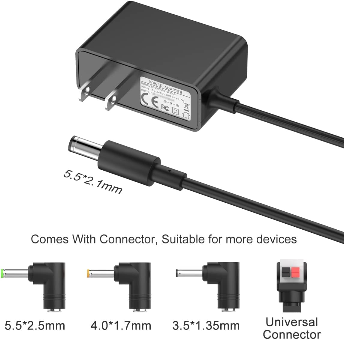 12V 500mA Power Supply Adapter for Yamaha Keyboard YPT, PSR, YPG, DGX, DD, EZ and P Digital Piano and Portable Keyboard Series, Replacement PA-130 PA-130B Keyboard Power Cord