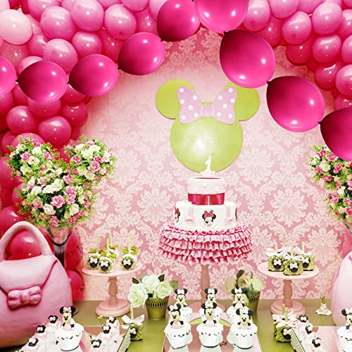 100 Pcs Link Balloon Linking Balloon Latex Linkable Balloons Connected Wedding Party Decoration (Rose Red, 10 Inch)