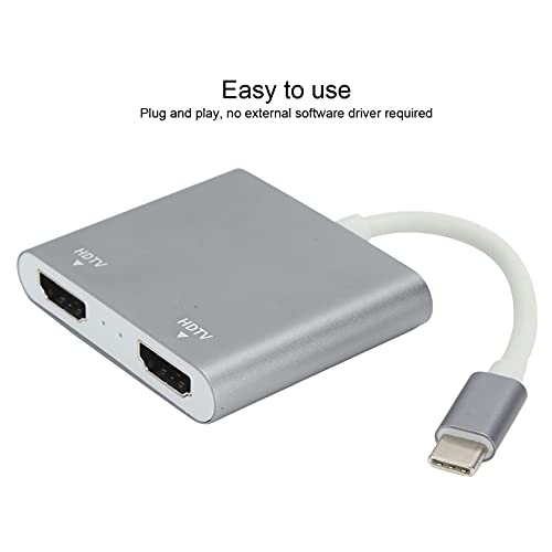 2 in 1 USB C Hub, Type C to HDMI Adapter Video Converter Docking Stations for Laptop Plug and Play