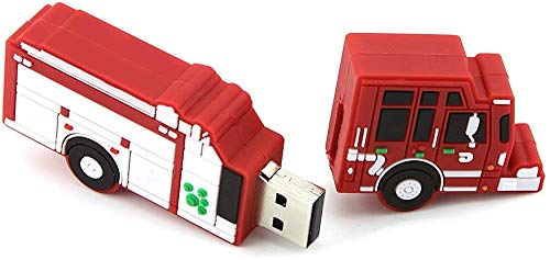 128GB USB 2.0 Flash Drive Novelty Cute Fire Fighting Truck Shaped Cartoon Pen Drive Thumb Drive Memory Stick Pendrive