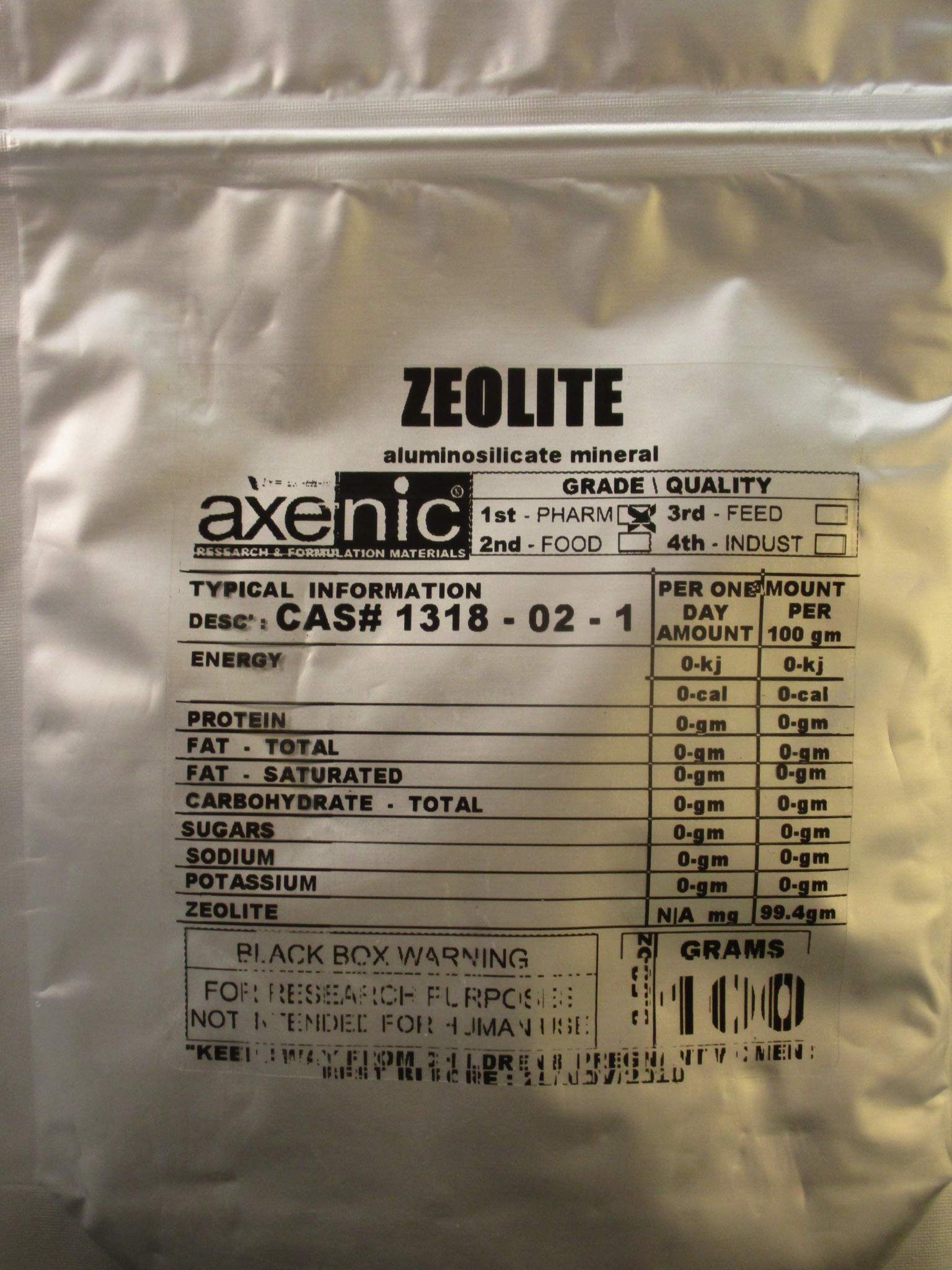 100 Grams Zeolite >99% Powder