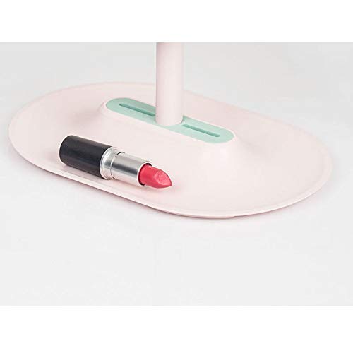 KXA Foldable Makeup Mirror, Vanity Mirror Dimmable LED Lights with Wide-Angle Touch Screen and Countertop Adjustable 90 Degree Bracket