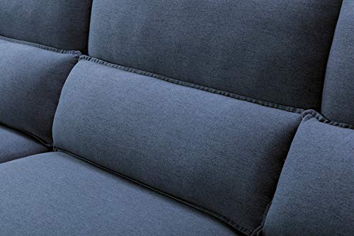 American Eagle Furniture AE-L550 Modern Fabric Upholstered Right Facing Sectional, 98", Blue