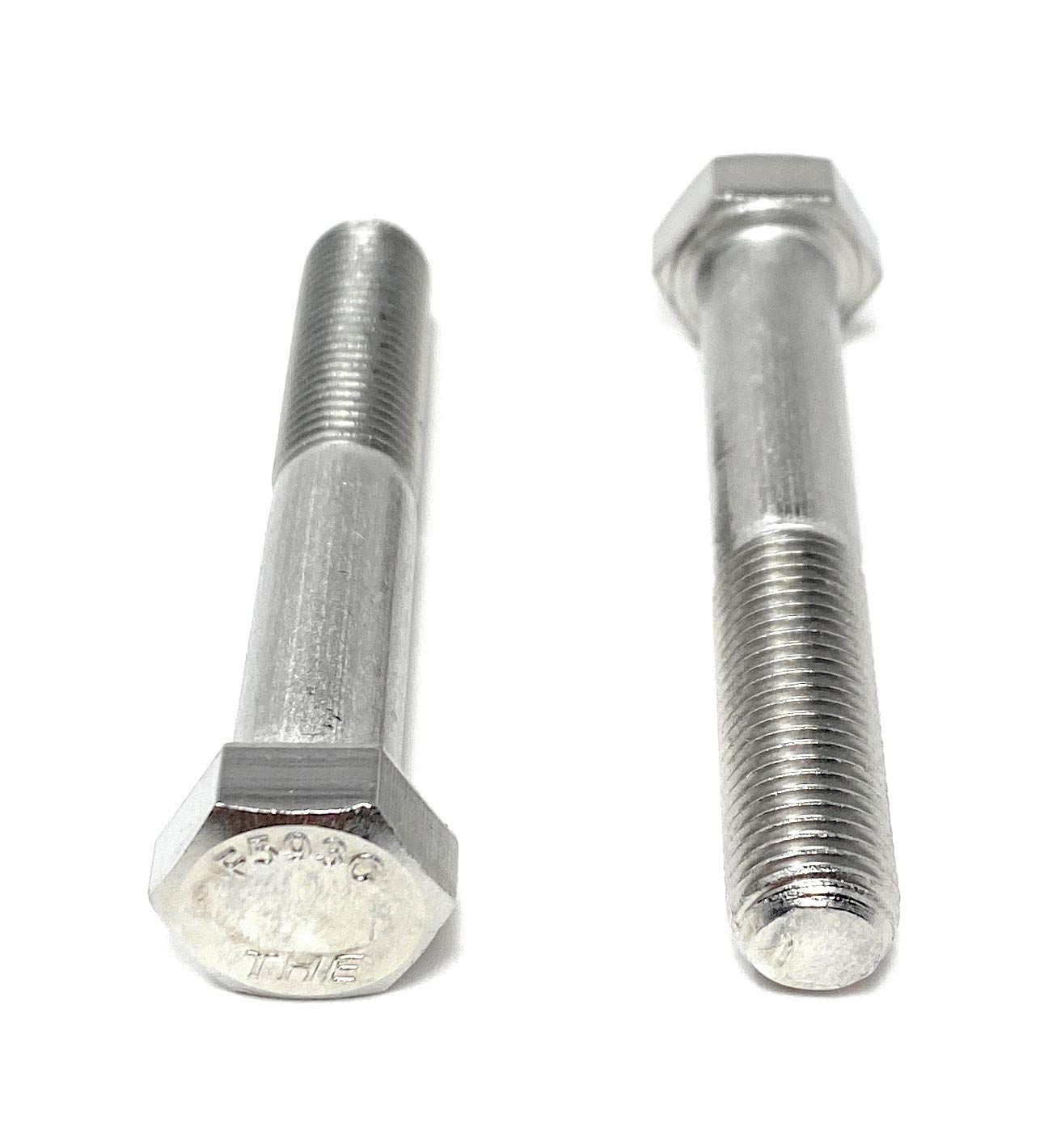 3/8-24x2-1/4 Stainless Steel Hex Cap Screws FT Hex Bolts 18-8 (UNF) FINE Thread - (10 pcs)