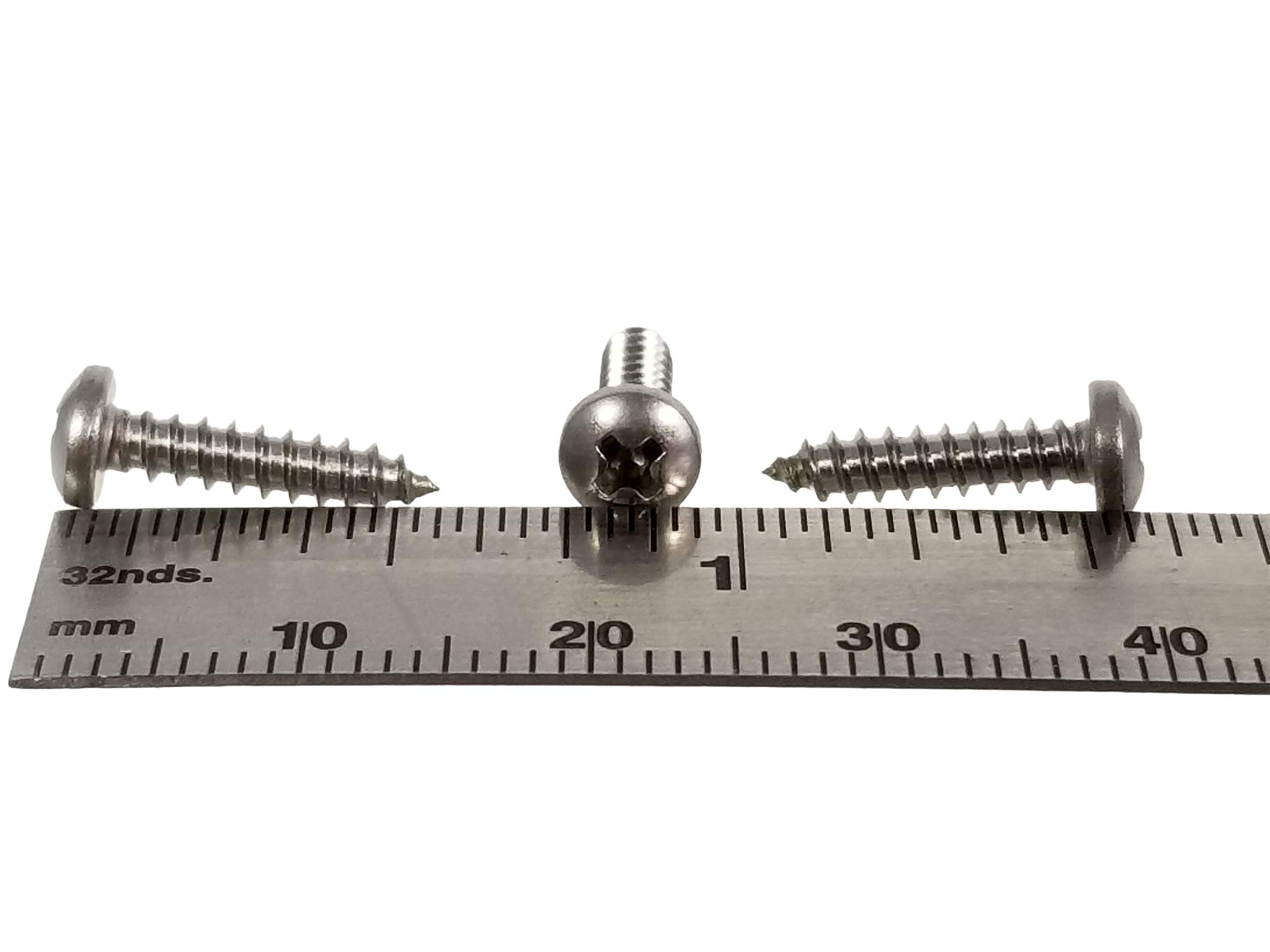 100pc. #2 x 1/2" Stainless Steel Phillips Round-Head Wood Screws