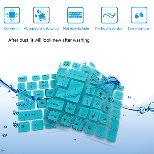 2PCS Keyboard Cover for Acer Nitro 5, Nitro 16 AN16-51/41, Nitro 17 AN17-51/41, Predator Helios 16 18 PH16-71 PH18-71, Predator Helios 300 PH315-55/54/53 PH317-53/54, Nitro 5 AN515-58/57/56/55//45/44