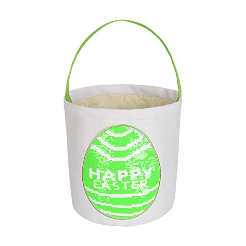 2 Pack Easter Basket for Kids Easter Bunny Basket Egg Bags Canvas Cotton and Eggs Hunt Bag Bunny Canvas Tote Easter Decorations Eggs Candy and Gifts Carry Bucket