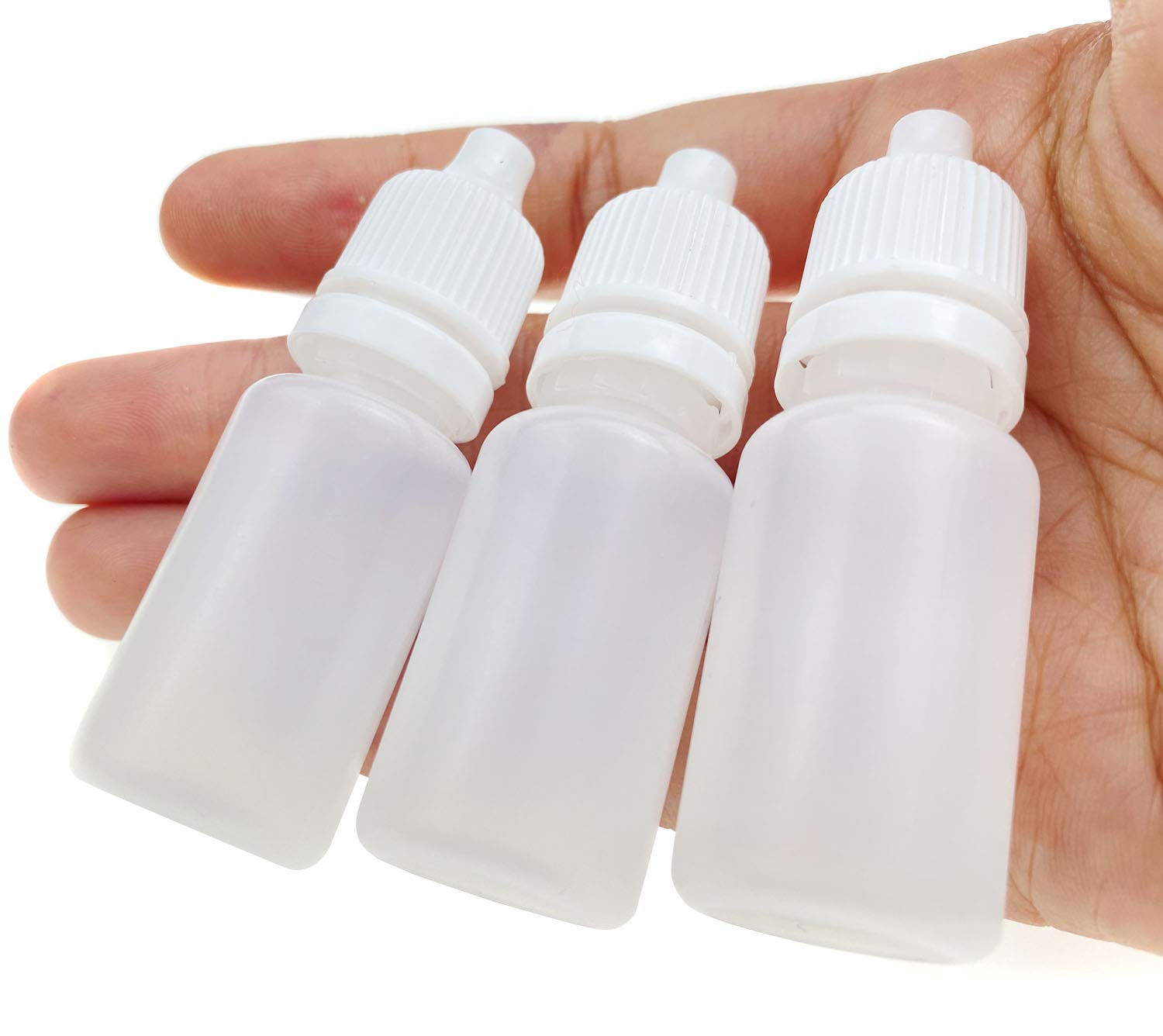 12PCS 50ML 1.7oz Clear Empty Refillable Plastic Squeezable Eye Drop Dropper Bottle Liquid Medicine Container With Screw Cap Essential Oil Container Bottles