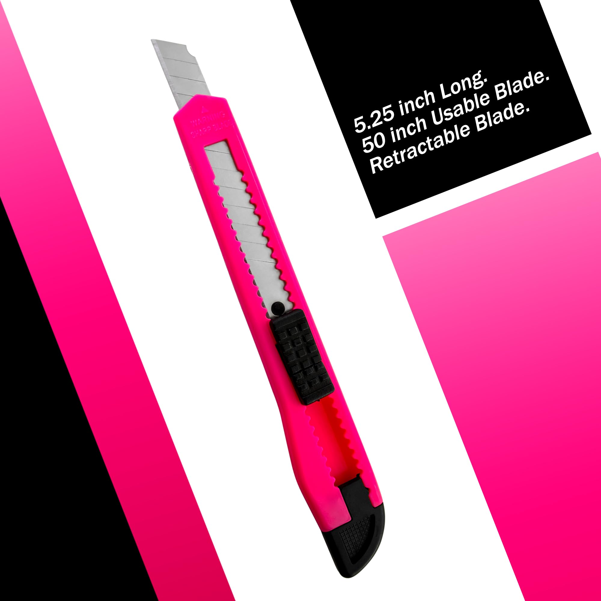 10x Bulk Small Neon Pink Utility Knife Box Cutters Snap Off Blade 9MM Blade
