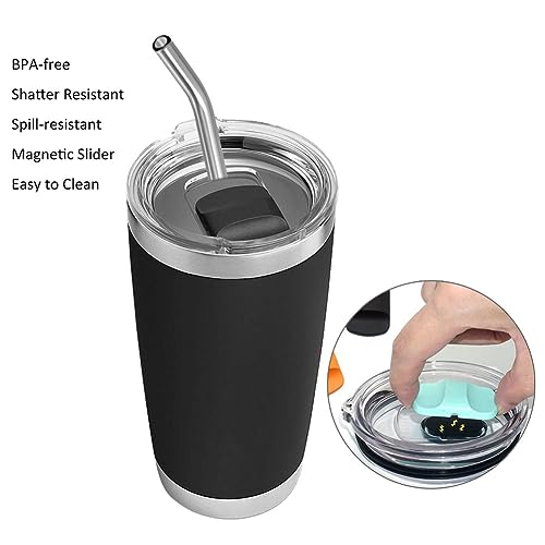4 Pack 20 oz Magnetic Tumbler Lid with 4 Magnetic Slider Replacement, 20 oz Replacement Lid for Yeti Lids Compatible with YETI Rambler or Old Style Rtic Coffee Tumbler, Magnetic Spill Proof Tumbler