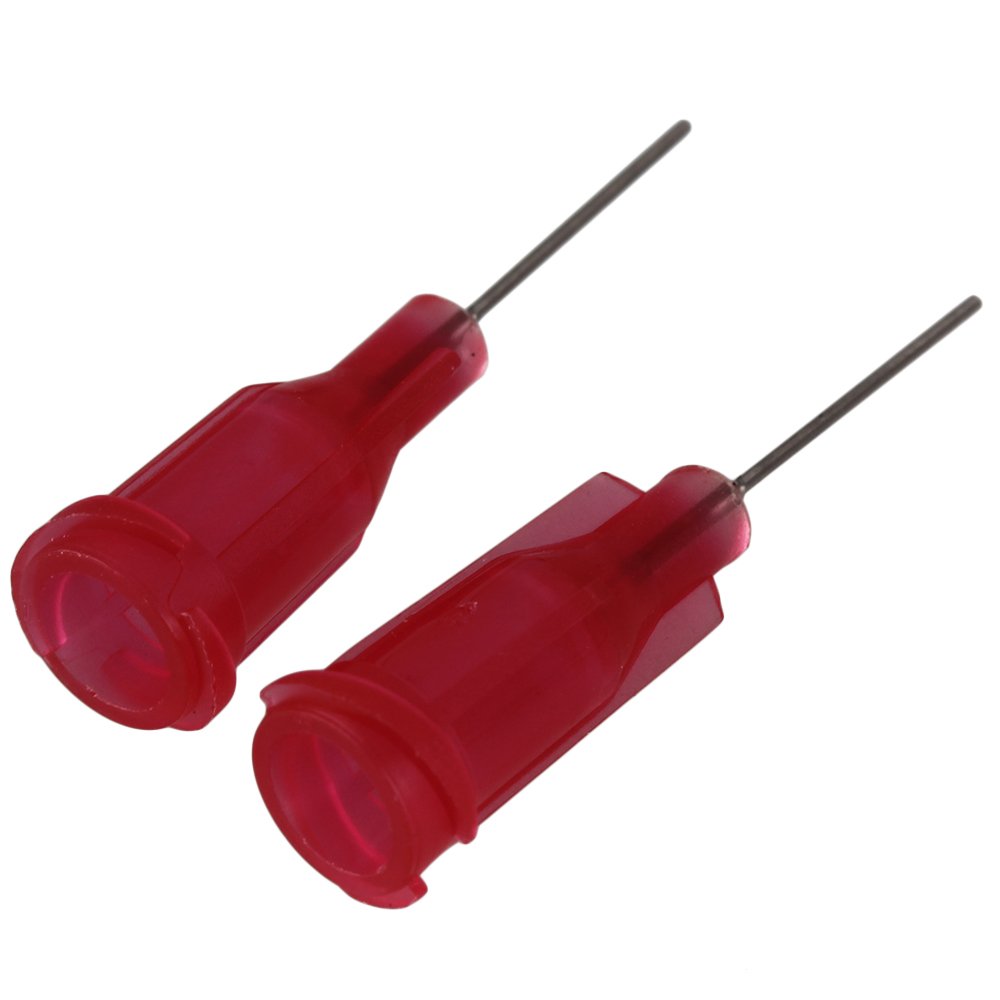 100pcs 25Ga 1/2" Red Blunt Dispensing Needles Syringe Needle Tips