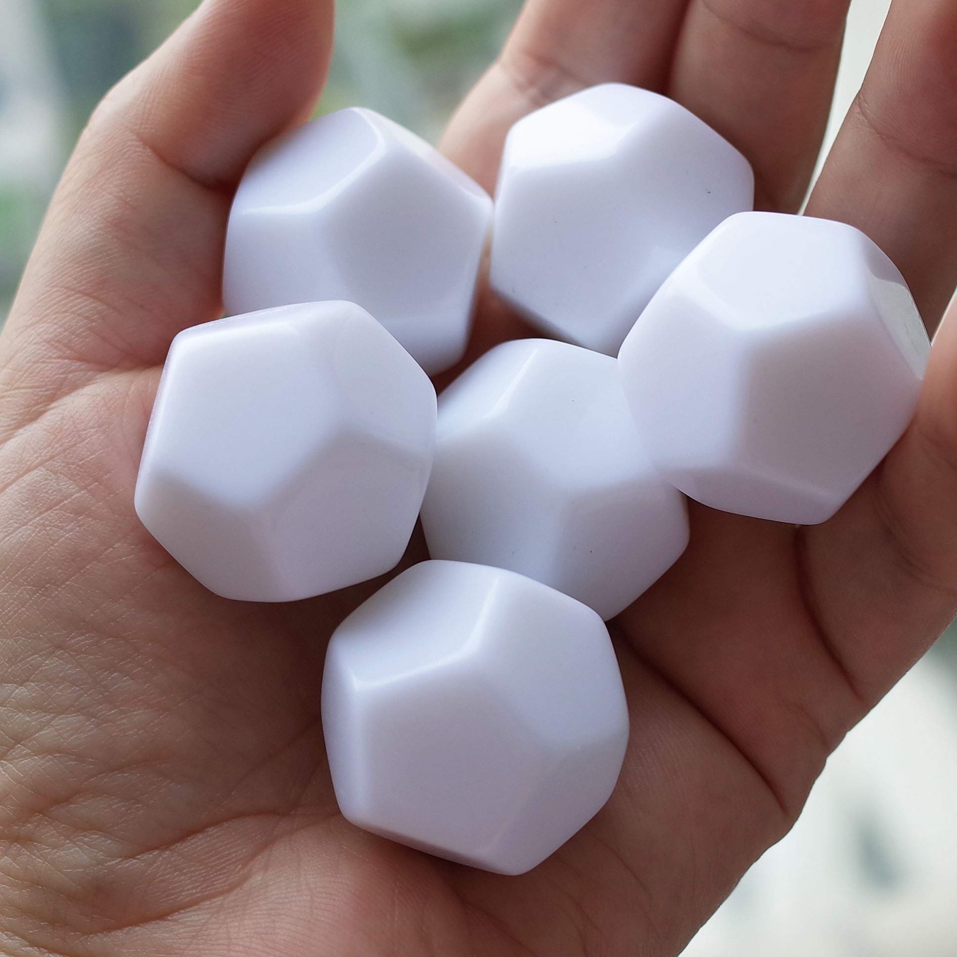 15 pcs D12 White Blank dice 25 mm for Board Games, Teaching and DIY