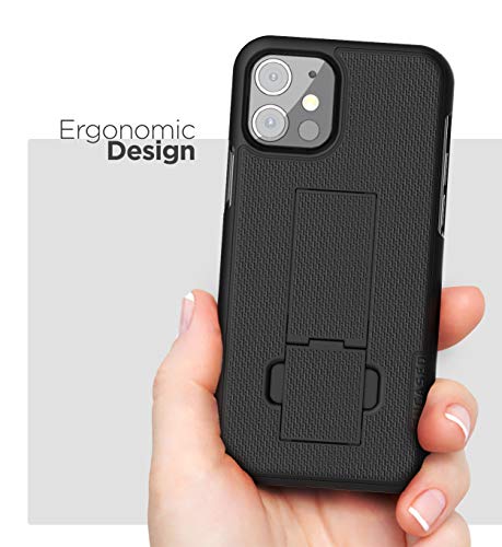 Encased DuraClip Series Designed for iPhone 12 Belt Clip Case - Slim Fit Cover with Holster (Black)