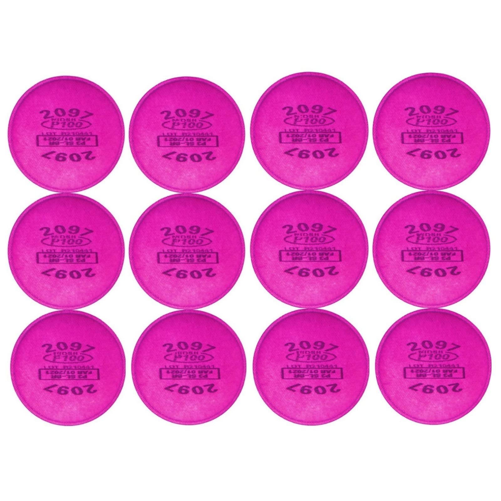 12PCS 2097 Filters for Respirator, BEAUKAU 2097 Particulate Filter with Activated Carbon Layer Filter for 6200, 6800, 6502 Respirator for Epoxy Resin, Lead Paint, Asbestos, Dust (2097(12 PCS))