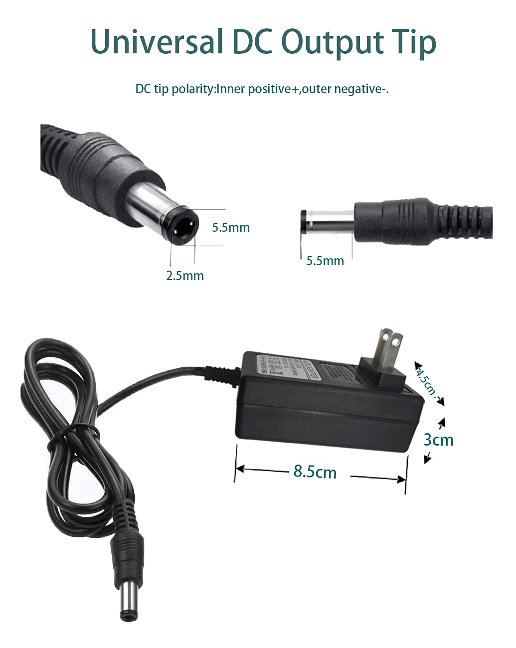 2 Pack HZHFCB 24V Power Supply Adapter 24 Volt 2A Power Supply AC to DC Converter Transformer Input AC 100-240V 50-60Hz and Output DC 24V with 5.5x2.5mm DC Tip for LED Strip 3D Printer CCTV System.