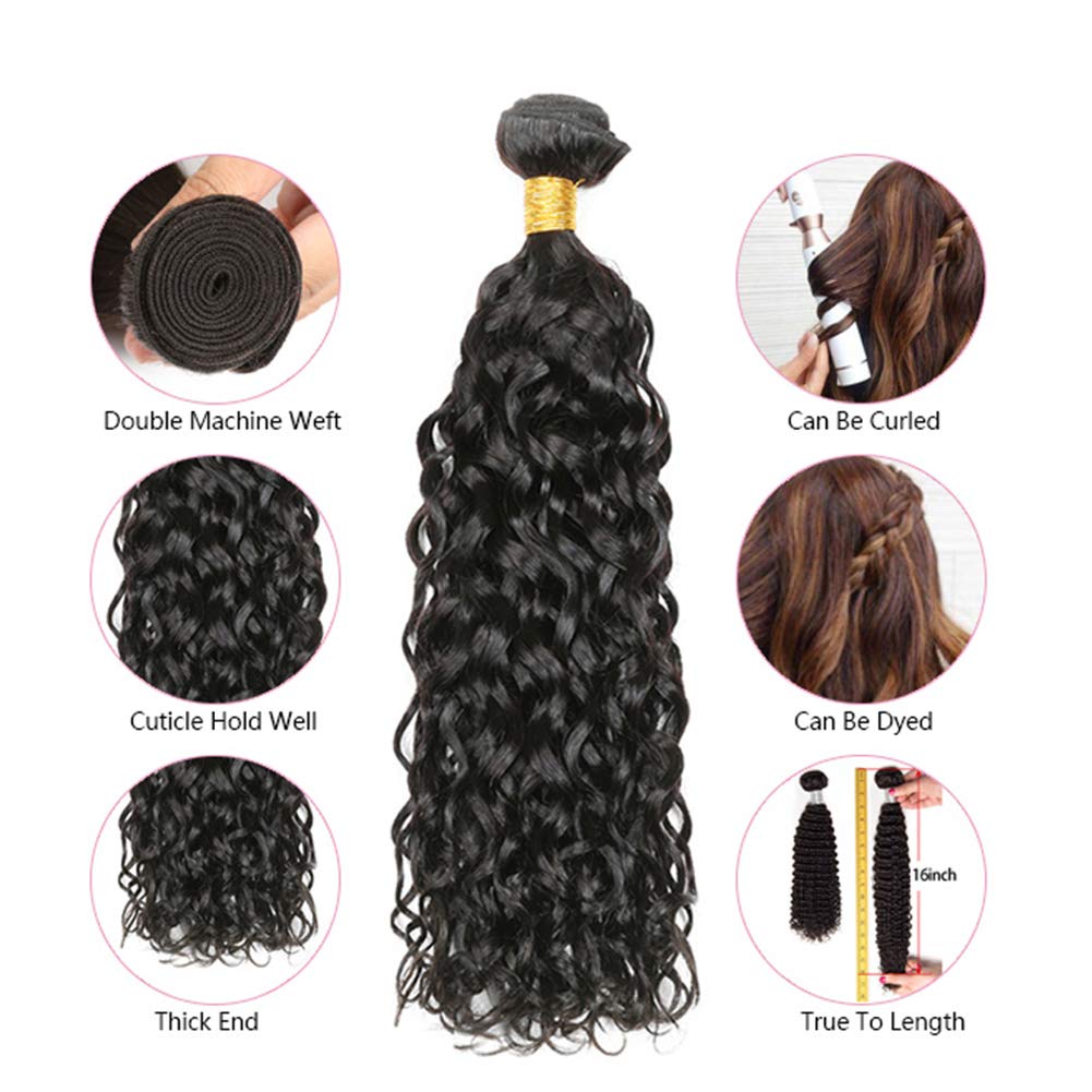 24 Inch Water Wave Single Bundle Human Hair Brazilian Virgin Hair 1 Bundle Water Wave Human Hair Single Bundles Brazilian Virgin Curly Bundle Weave Hair Human Bundles