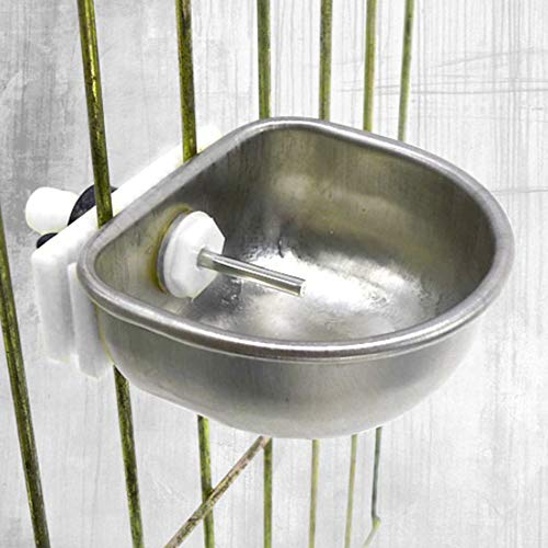 10PCS Stainless Steel Rabbit Water Dispenser Rabbit Water Feeder with Bowl Automatic Rabbit Drinker Removable Hanging Pet Cage Water Bowls Rabbit Drinking Equipment