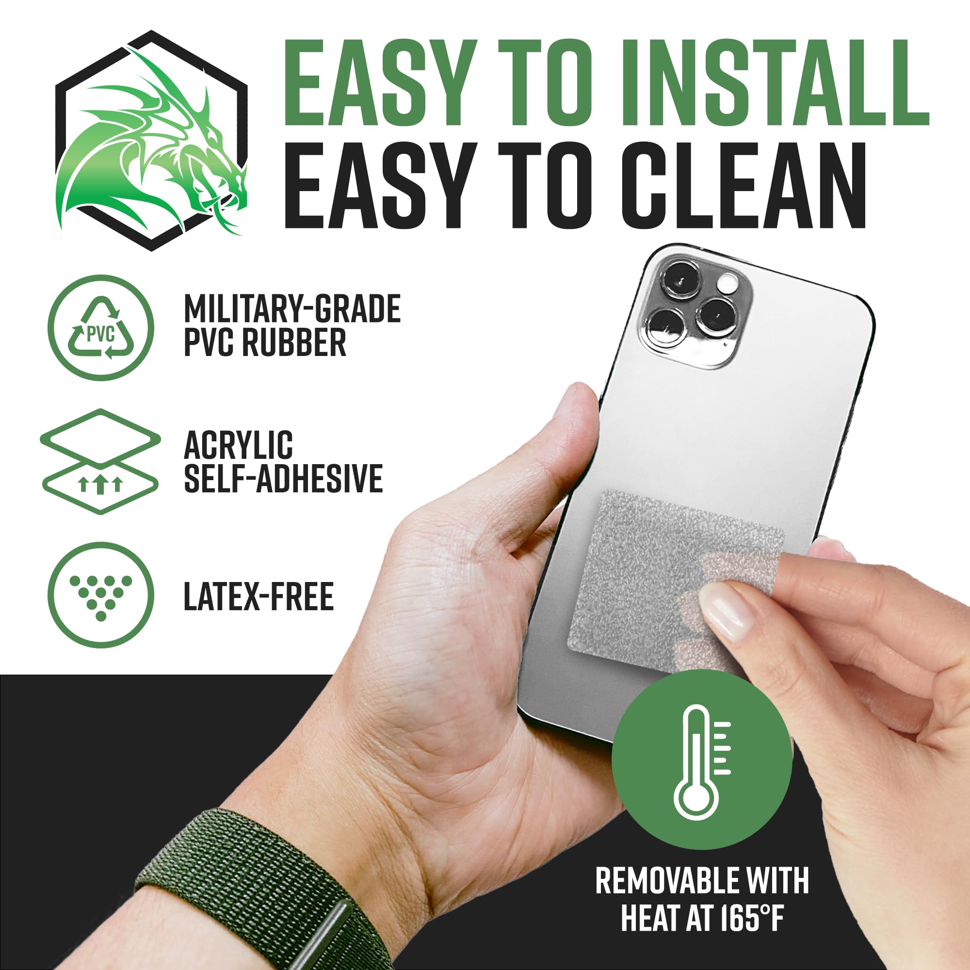 13 Pcs Rubber Grip Tape, Clear Grip Tape, Cell Phone Grip Tape Compatible with iPhone Rubberized Tape Clear Phone Grip Stickers by Dragon Grips, 1 Pk
