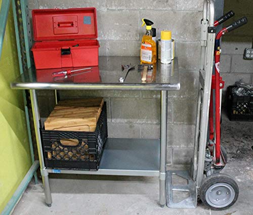 AmGood - Stainless Steel TableĀ + Add Casters | Choose from 43 Sizes | NSF Metal Work Table for Kitchen Prep Utility | Commercial and Residential Applications