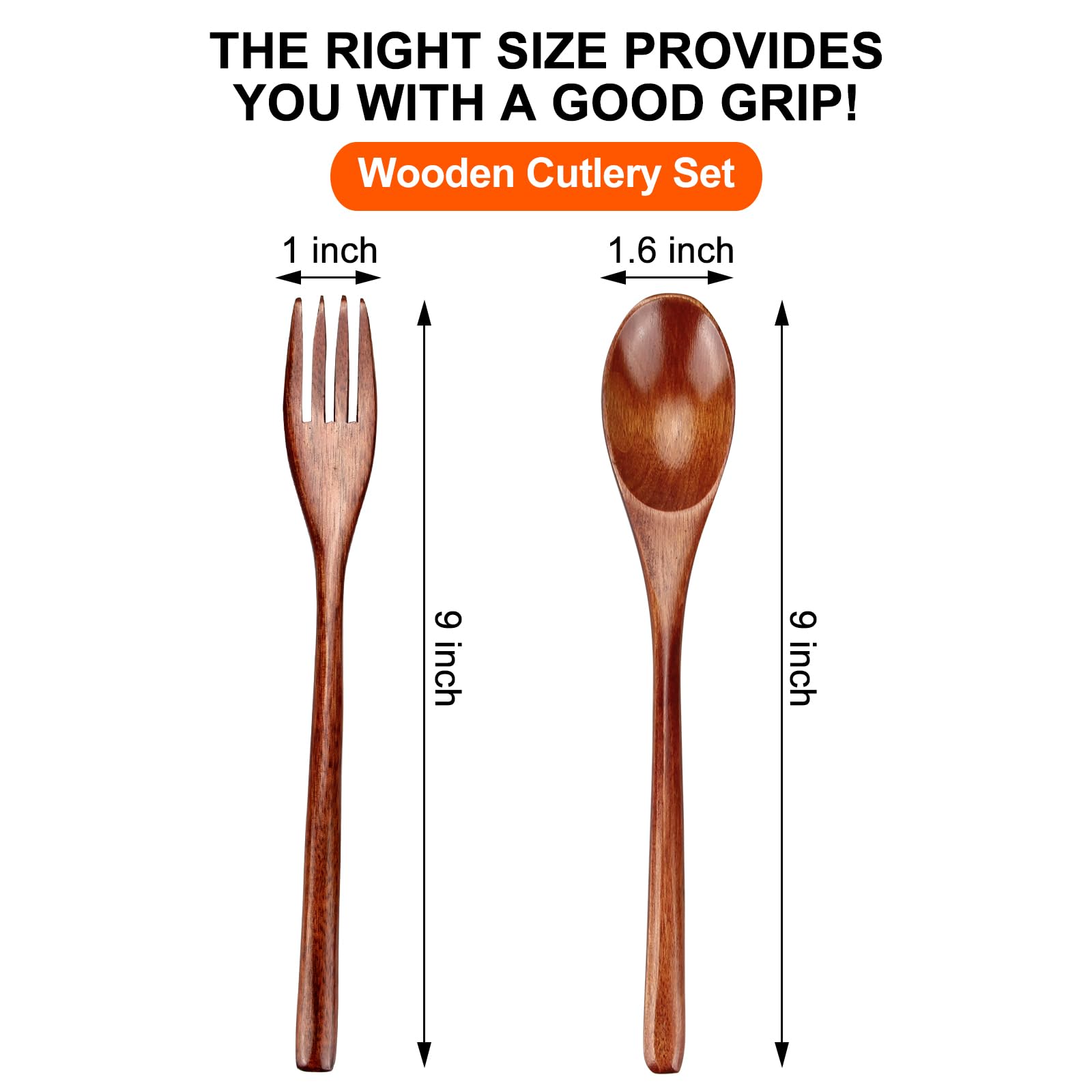 12 Pieces Wooden Forks and Spoons for Eating Utensil Set Lunch Wooden Cutlery Japanese Silverware Sets Flatware Reusable Bamboo Utensils Korean Wooden Spoon Fork Set