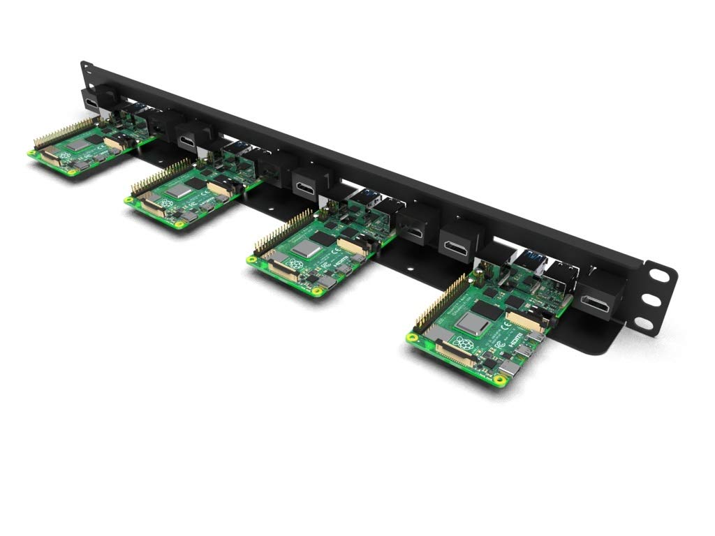 19 inch Rack Mount 1U for 1-4 pcs of Raspberry Pi 5