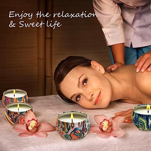 16 Scented Candles Gift,Natural Soy Wax Aromatherapy Candles,Small Portable Tin Candles Set for Mom,Women,Teachers, Colleagues and Friends,2.5 OZ