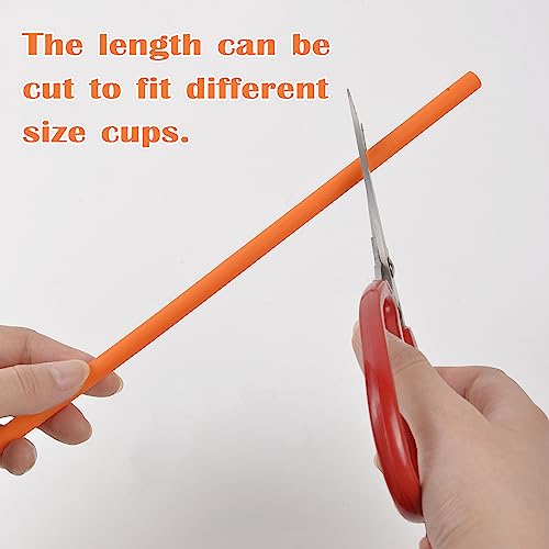 12 Pack Reusable Replacement Straws for Stanley Cup 40 oz Tumbler, Silicone 12 Inch Extra Long Drinking Straw with Cleaning Brush, Flexible Color Bent & Straight Straws for Stanley H2.0 with Handle