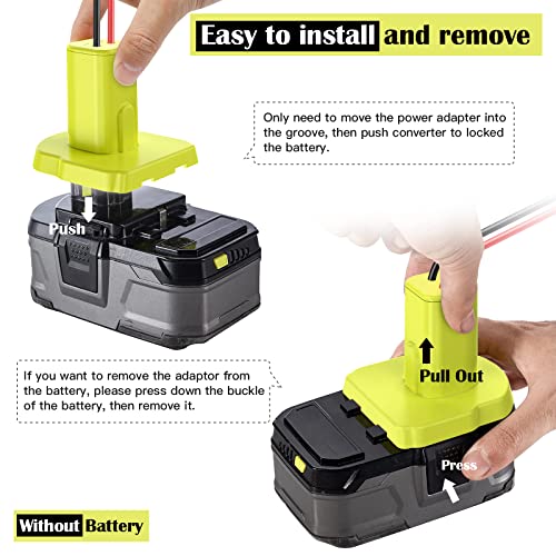2 Packs Power Wheel Adapter for Ryobi 18V Battery Adapter Power Wheels Battery Conversion Kit with Fuses & Wire Terminals, 12AWG Wire, Power Connector for DIY Ride On Truck, RC Car Toys and Robotics